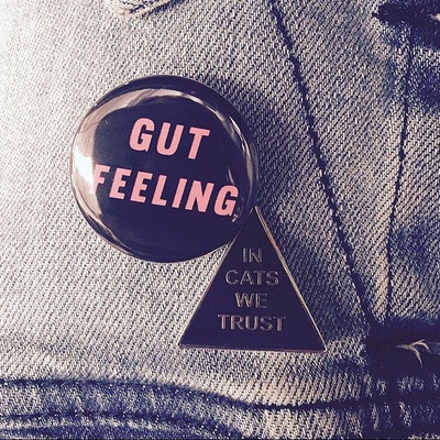 CAT PIN Enamel Lapel Pin in Cats We Trust, Fun Childless Cat Lady Gift ...