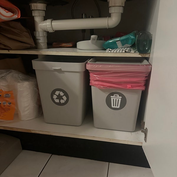Grey Recycle Trash Bin Sticker Decal Waste Management Recycling ...