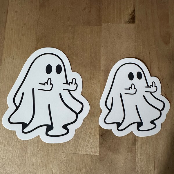 Ghost Flip off Vinyl Sticker - Etsy