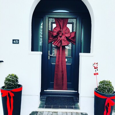 Christmas Door Bow Window Bow 8 Colours Christmas Wreath Decoration ...