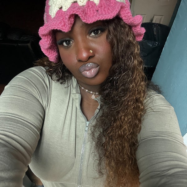 Cute Cherry Bucket Hats, Handmade Crochet Cherry Hats, Cute Bucket Hat, Hair Accessories, Cherry ...