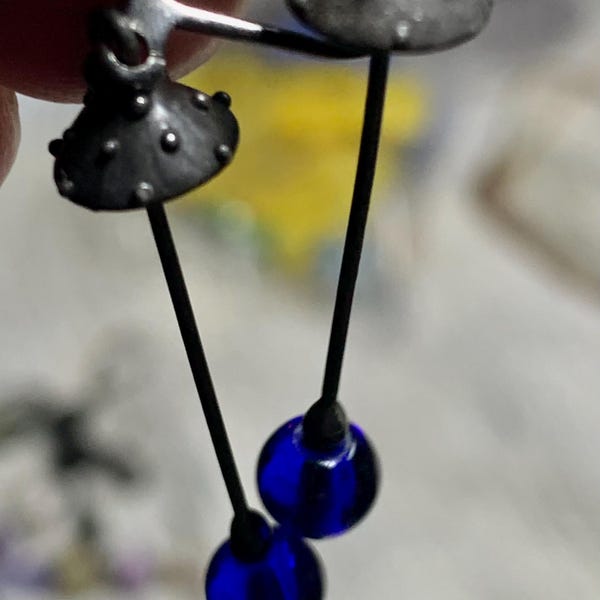 Magic Forest Necklace With Metal Mushrooms and Green Glass, Psychedelic ...