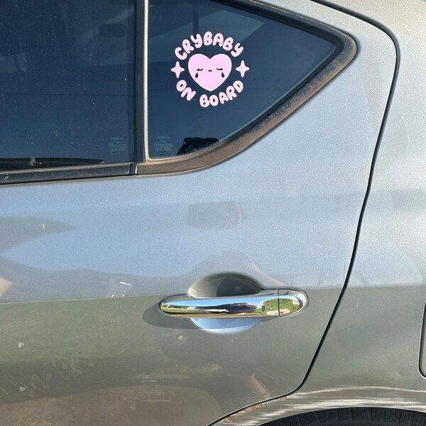 Cry Baby on Board Car Vinyl | Car Vinyl Sticker | Funny Bumper Sticker ...