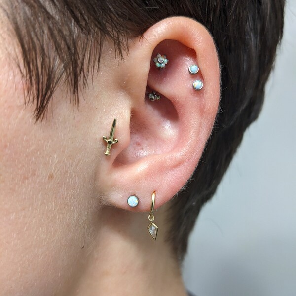 10 Karat Gold Dagger on a Custom Jewelry Post. Perfect for Helix ...