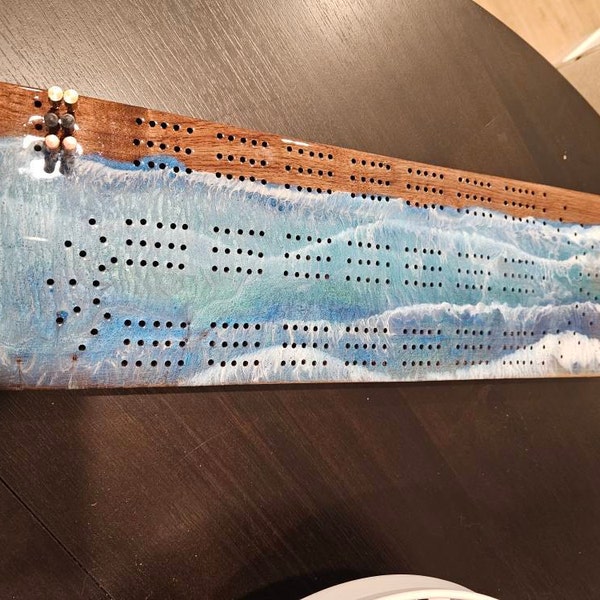 Epoxy Resin Ocean Theme Walnut Cribbage Board - Etsy