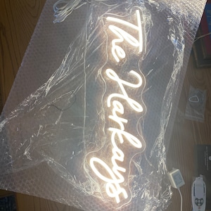 Personalized Neon Table Sign Custom Neon Name Sign Free Standing Name ...