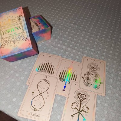 LIMITED EDITION Fortuna Tarot Deck Opal Omen Minimalistic Cards Rainbow ...