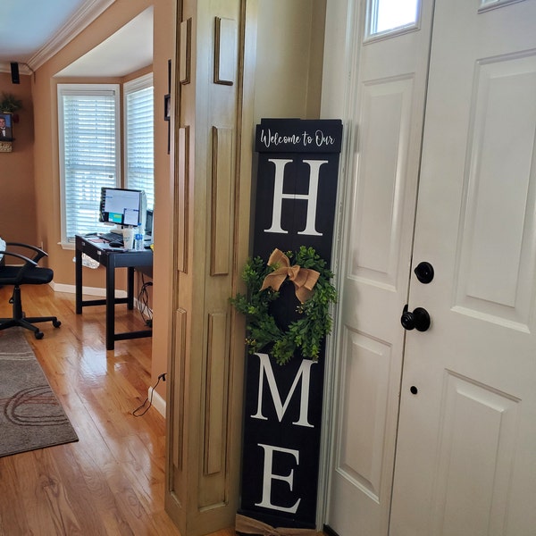 Welcome to Our Home / Large Wooden Front Door Home Sign / Welcome Porch ...