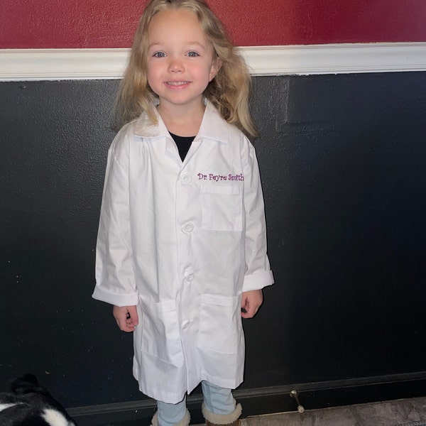 Kids Art Smock Coat Embroidered Personalized for Little Artists, School ...