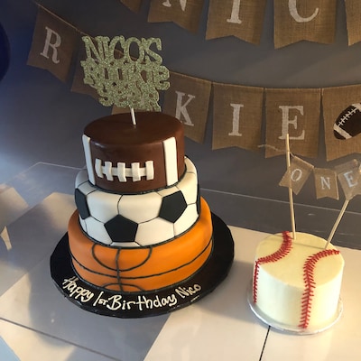 Custom Rookie Year Cake Topper Sports Themed 1st Birthday - Etsy