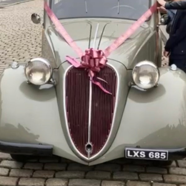 Personalised Wedding Car Ribbon and Bonnet Bow Kit | Printed Car Ribbon ...