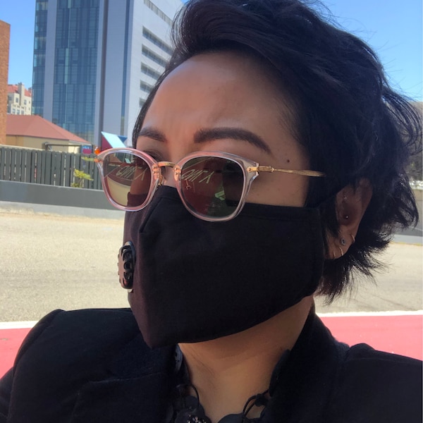 Vented Mask With Respirator and Filter, Reusable Washable Cotton Mask ...