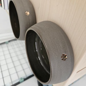 Ceramic Dog Bowls Set With Jute Pet Rug. Modern Pet Bowls. Dog - Etsy