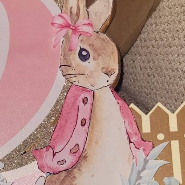 Instant PNG Download, Flopsy Bunny in Pink Jacket With Bow, Clip Art ...