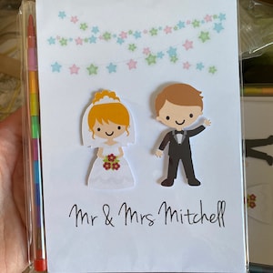 Children's Personalised Wedding Activity Pack A6 Customised Bride ...