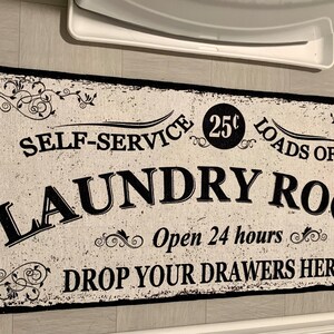 DRAW - Soft Woven Rugs, 24x56 Laundry Room Rug, Funny Non Skid Rubber ...