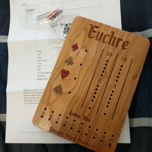 Euchre Card Game Scoring Board - Etsy