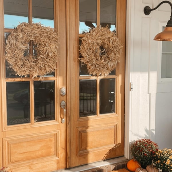 Corn Shuck Wreath - Fall Corn Shuck Wreath - Farmhouse Wreath - Fall ...