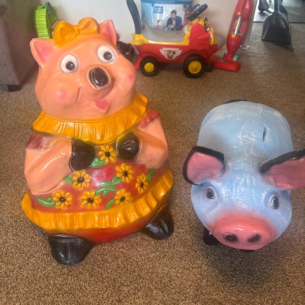 Extra Large Piggy Bank Sheriff Pig 25" Tall 10.5" Wide 9" Depth 3 ...