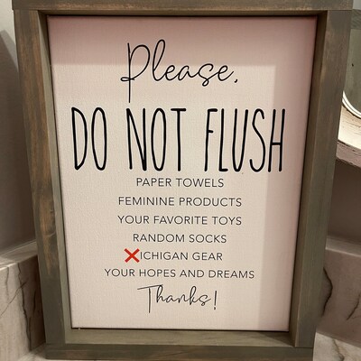 Please Do Not Flush... Funny Bathroom Rules Canvas, Toilet Humor ...