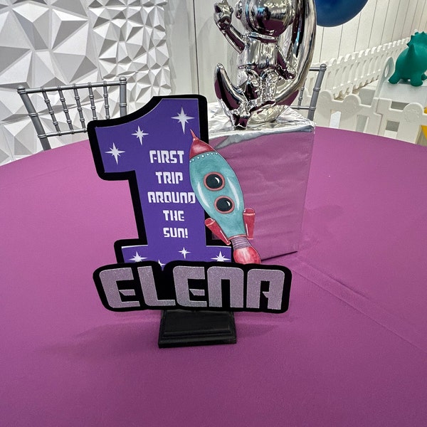 First Trip Around the Sun Centerpiece, Space Birthday Centerpiece, Two ...