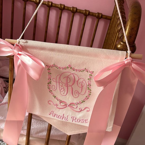 Custom Baby Banner for Hospital Door Sign & Nursery, Monogram Baby ...