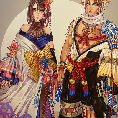 Art Print Final Fantasy X Original Japanese Design Tidus and Yuna - Etsy