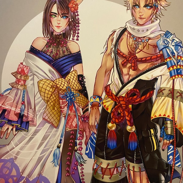 Art Print - Final Fantasy X Original Japanese Design - Tidus and Yuna ...