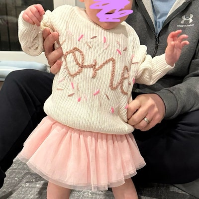 Hand Embroidered One Sweater First Birthday Sweater Hand Embroidered ...
