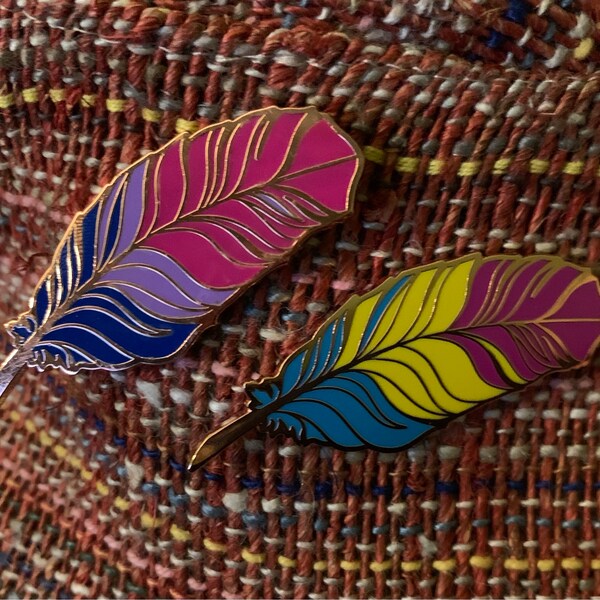 Pan Pride Feather Enamel Pin LGBT Pansexual - Etsy