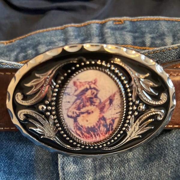 Large Engraved Silver Belt Buckle Navajo Design Engraved Border Western ...