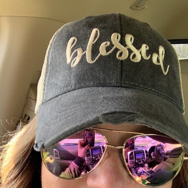 Blessed Hat, Blessed Trucker Hat, Grateful Thankful Blessed, Blessed ...