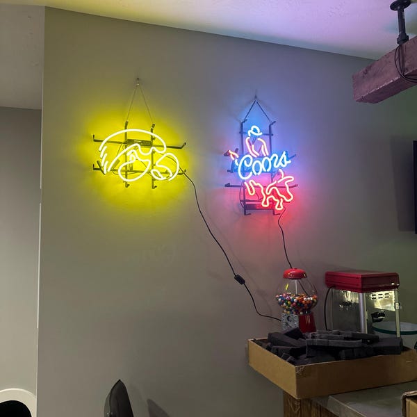 Handmade Neon Sign Custom Oklahoma State Cowboys Go Pokes Real Glass ...