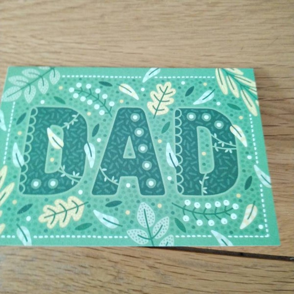 Botanical Leaves Dad Card / Father's Day Card for Nature Lover / Green ...