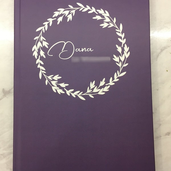 Personalized Writing Journal. Custom Name Hardcover. Lined Dot Grid ...