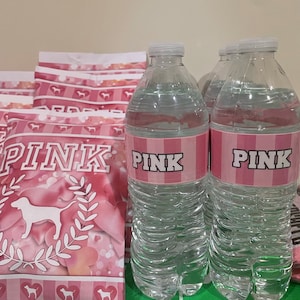 Victorias Secret Pink Inspired Water Bottle Labels - Etsy