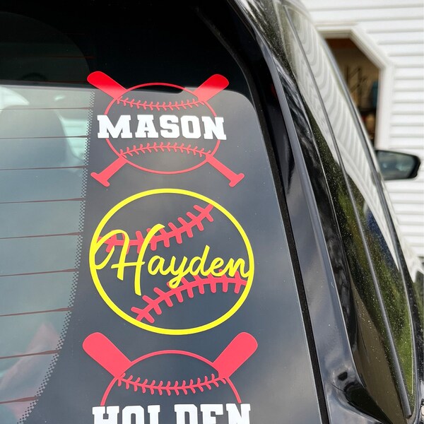 Custom Baseball Decal - Personalized Baseball Sticker - Car Decal ...
