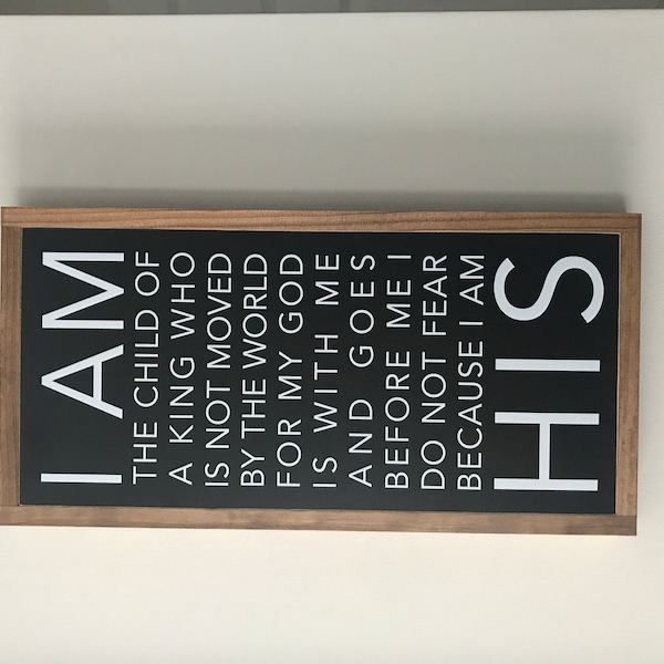 Veritcal I Am the Child of A King I Am His Framed Wood Sign Nursery ...