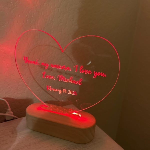 Personalized Teacher Night Light - Custom LED Lamp for Educators ...