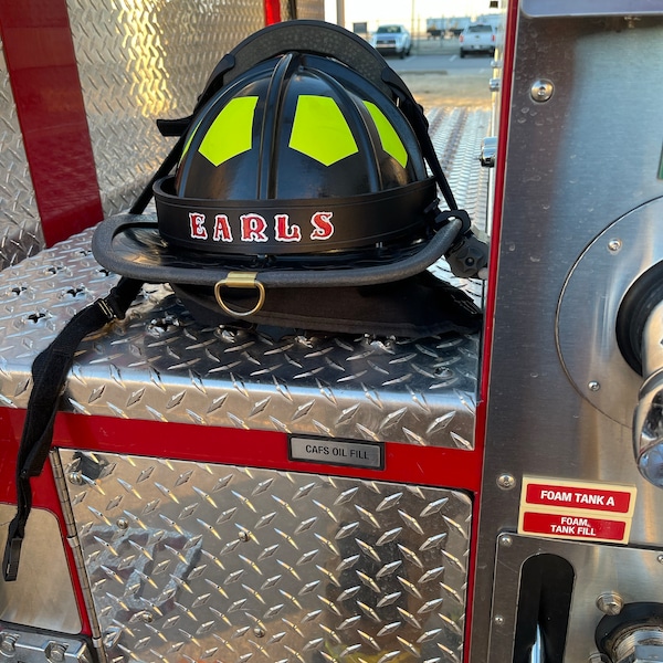 Personalized Firefighter Leather Helmet Band - Etsy
