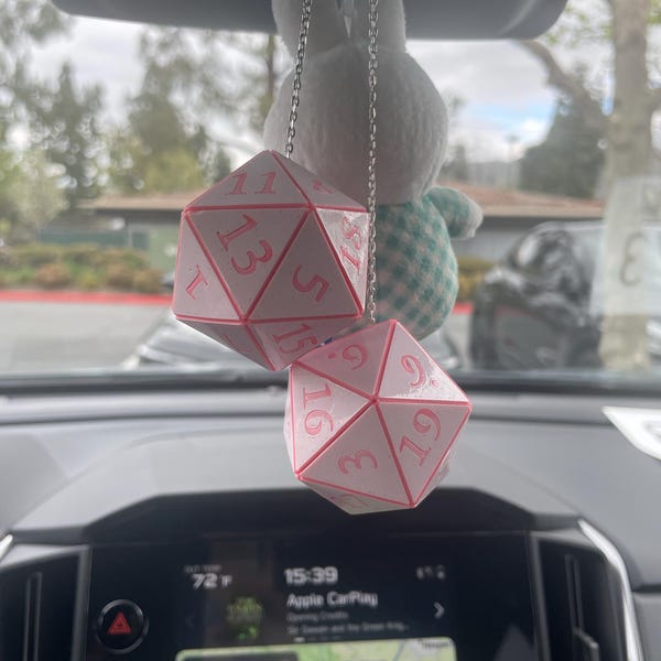 D20 Car Dice [2" Purple and Gold Holographic - "royal Gold"] - Hanging ...