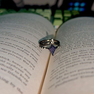 Womens Galaxy Orion Nebula Ring, Black Titanium Plated Engagement Ring ...