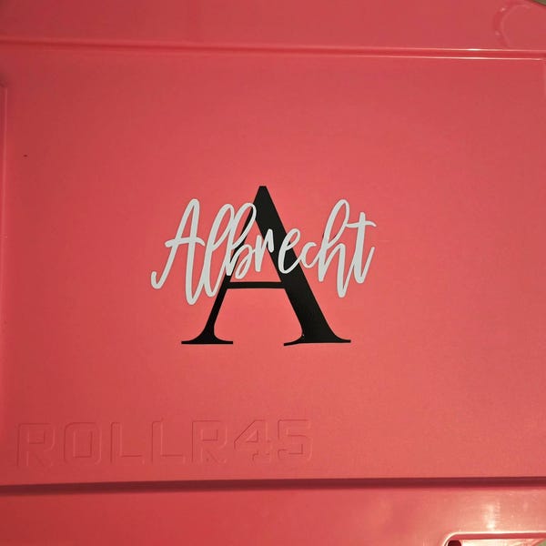 Custom Cooler Decal Monogram Name Decals Yeti RTIC Boat Party Decor ...