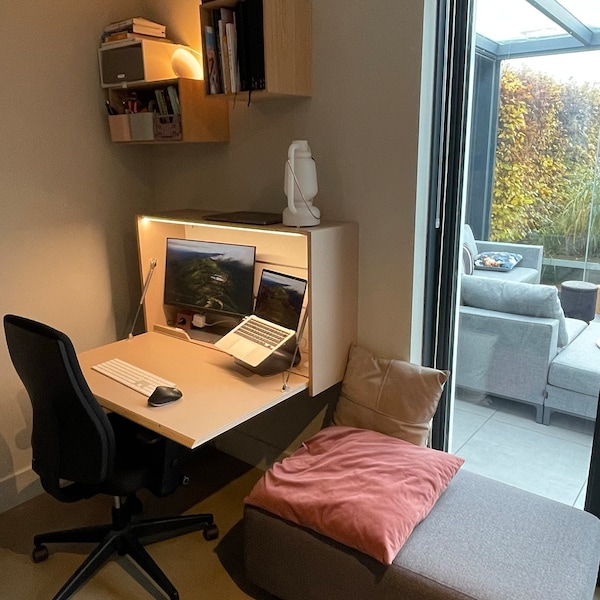 Original Desk Folding Desk Fold Down Wall Mounted Office Desk Space ...