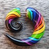 Multicolor Fake Ear Plugs, Fake Spiral Gauges Earrings, Boho Hippie ...