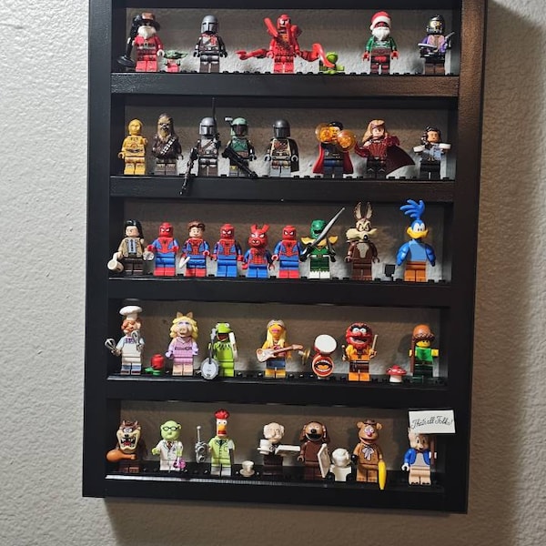 Minifigure Display Shelf - Display up to 40 Minifigs - Solid Wood ...