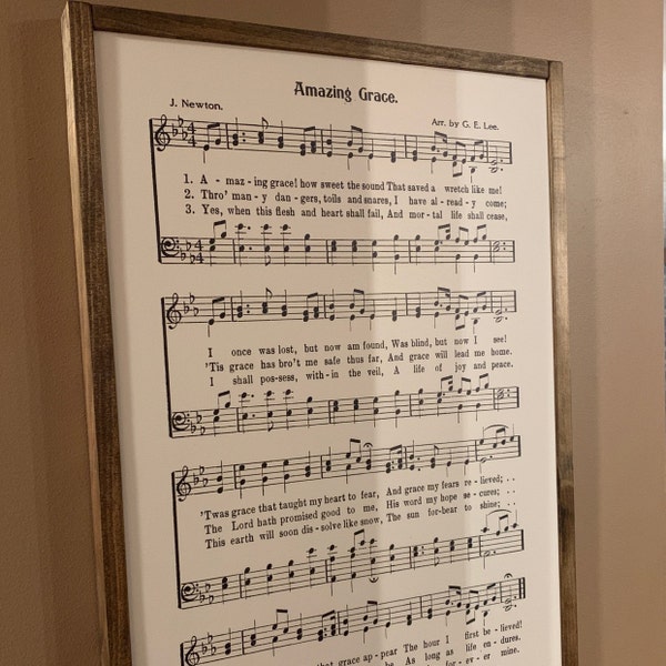 Amazing Grace Sheet Music Wood Sign | Hymn Lyric Art | 289 - Etsy