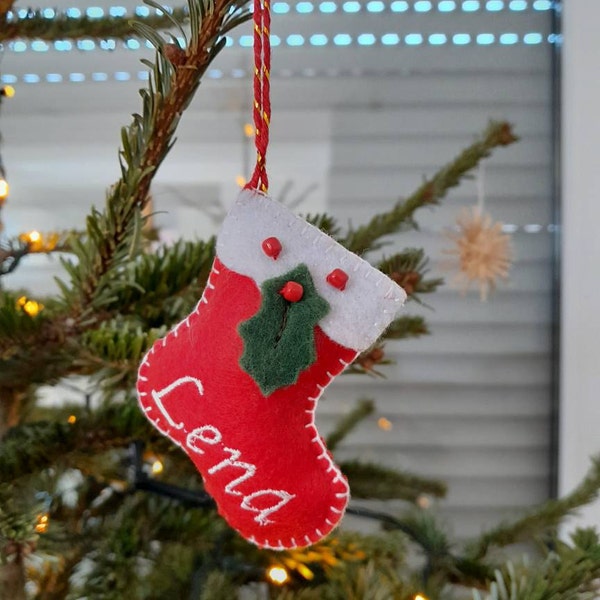 Holiday Mini Stockings Personalized, Personalized Gift Family Ornaments ...