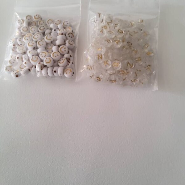 Letter N Alphabet Beads, Rose Gold Letter N Beads, Individual Letter N ...