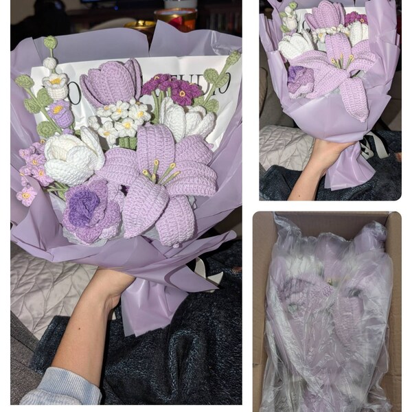 Crochet, Handmade, Knit Flower, Flower, Bouquet, Unique, DIY, Knit ...